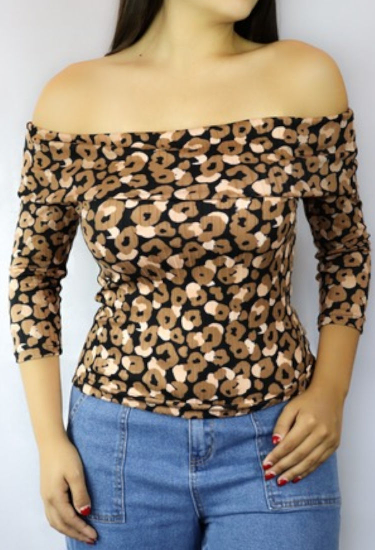 Blusa Animal Print Campesina - ENPOSE